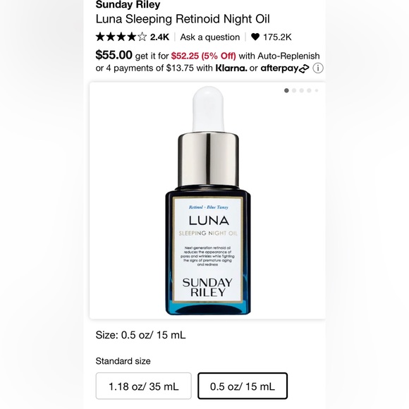 Sunday Riley | Skincare | Nib New Sunday Riley Luna Sleeping Retinoid ...